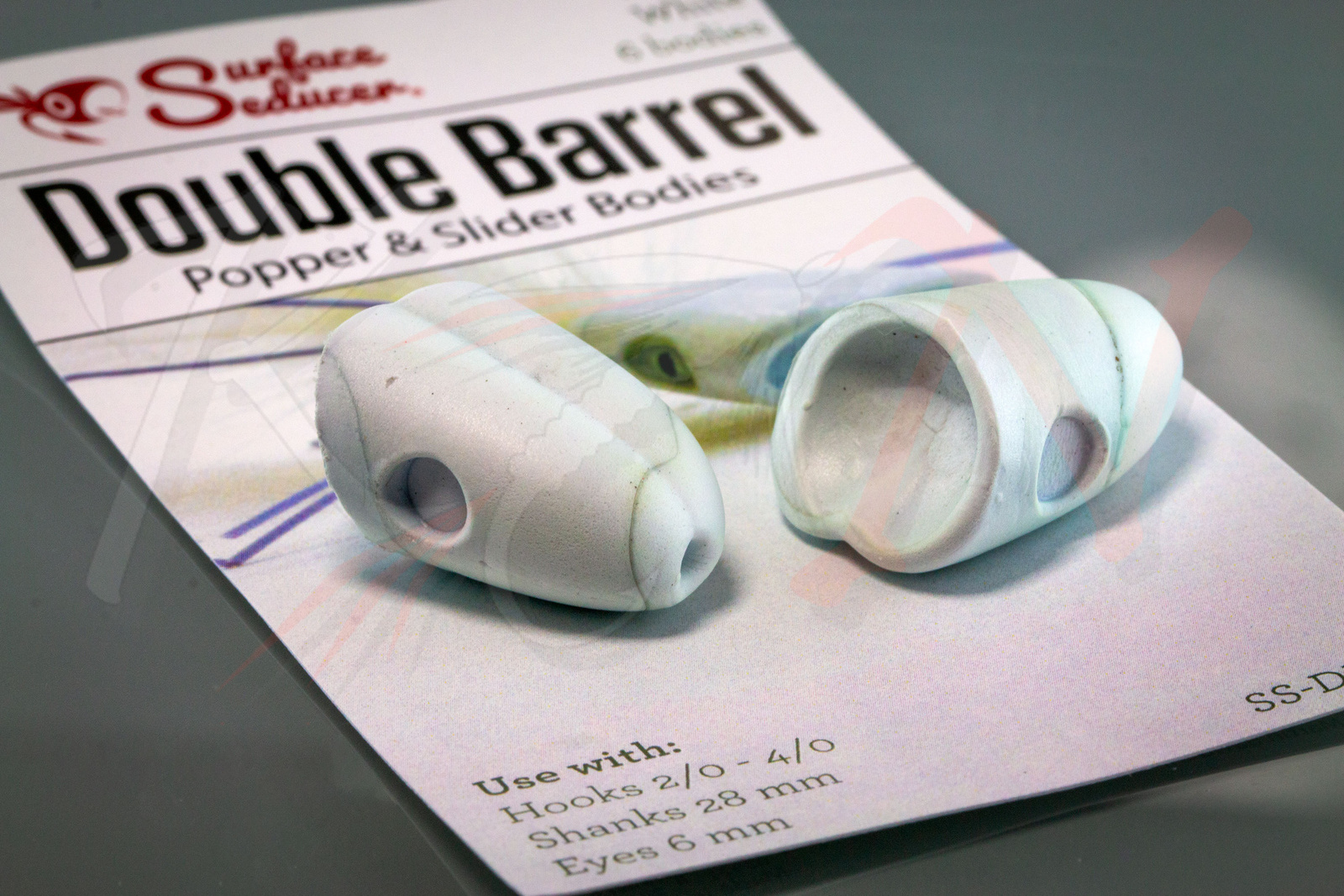 Surface Seducer Double Barrel Popper & Slider Bodies Large White 6pcs ...