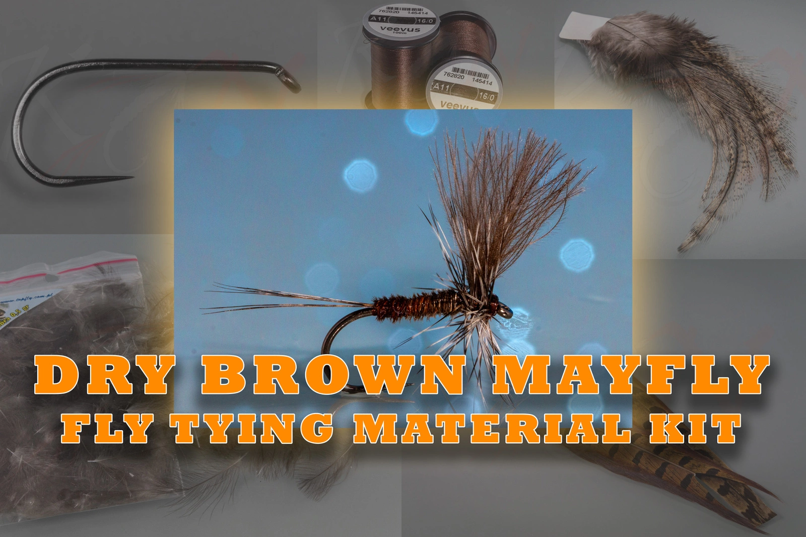 Fly Tying Kit for tying a dry brown mayfly - online webshop