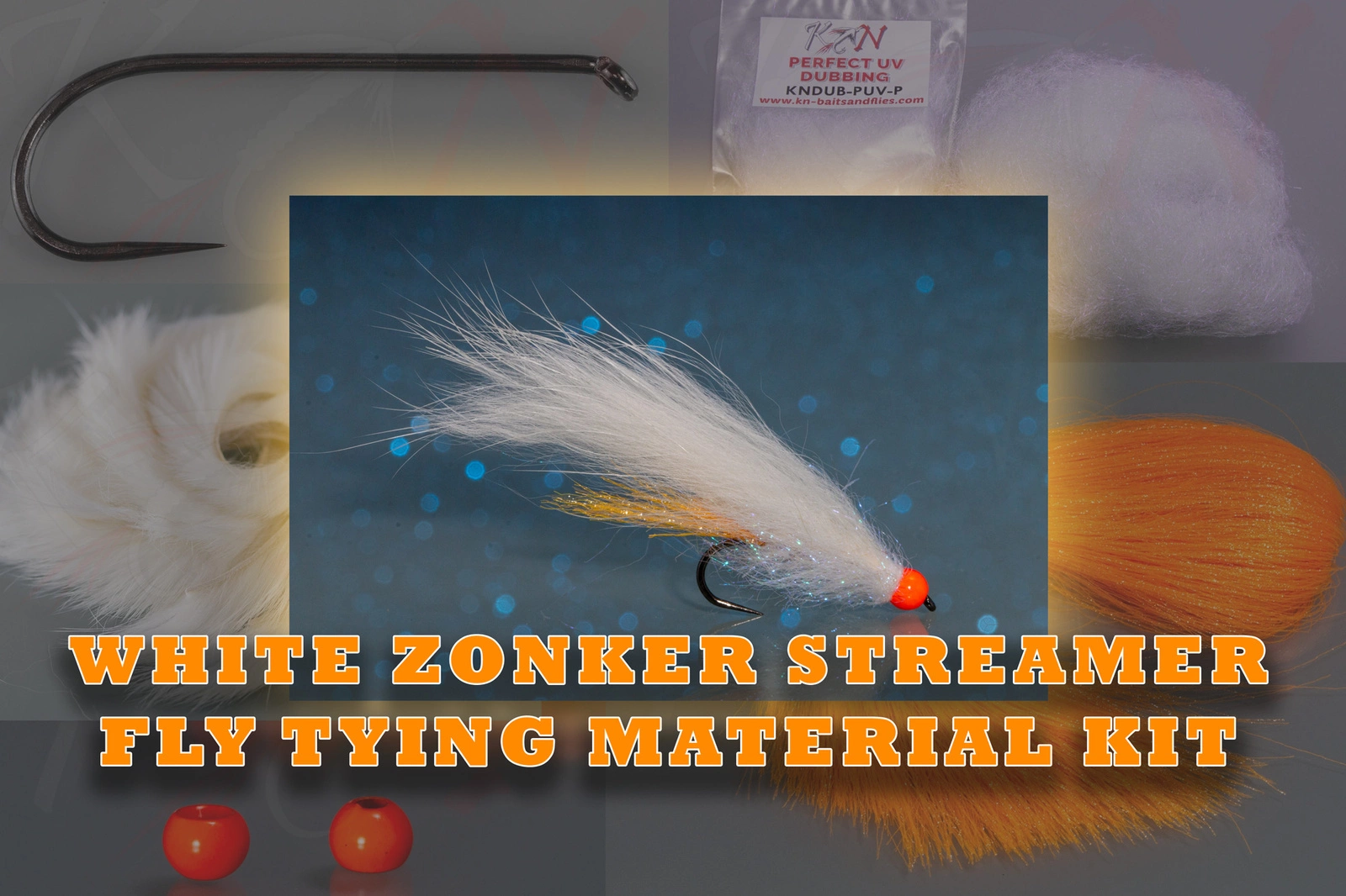 Fly Tying Kit for White Zonker Streamer - online webshop