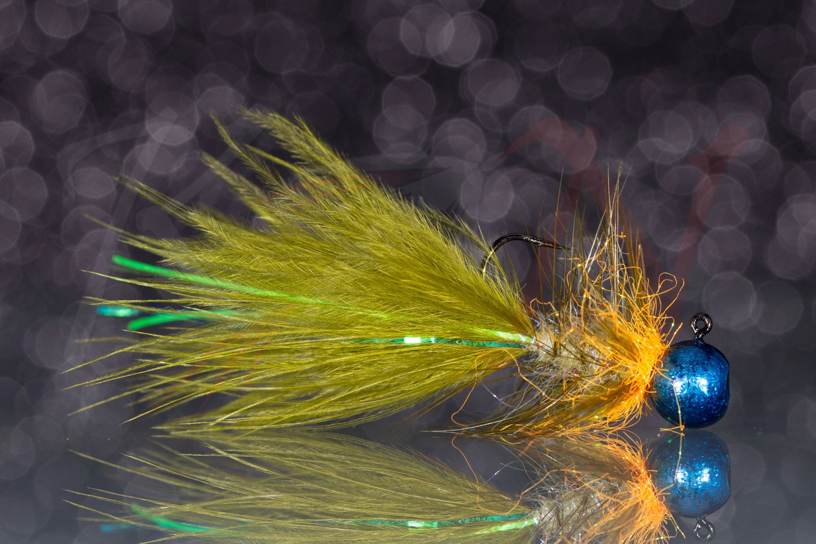 Olive Killer Jig lure for perch, trout