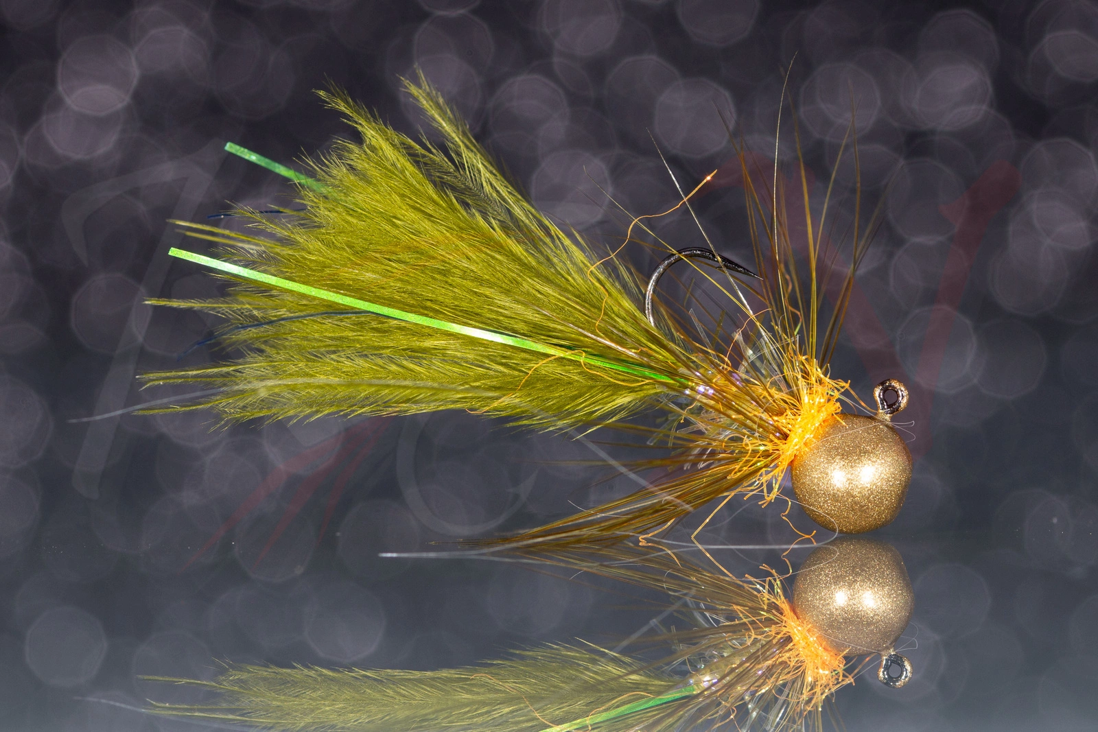 Olive Killer Jig lure for perch, trout