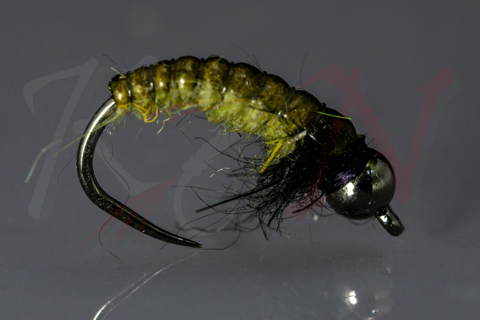 Nymph Hydropsyche olive with bead - N04B - online webshop