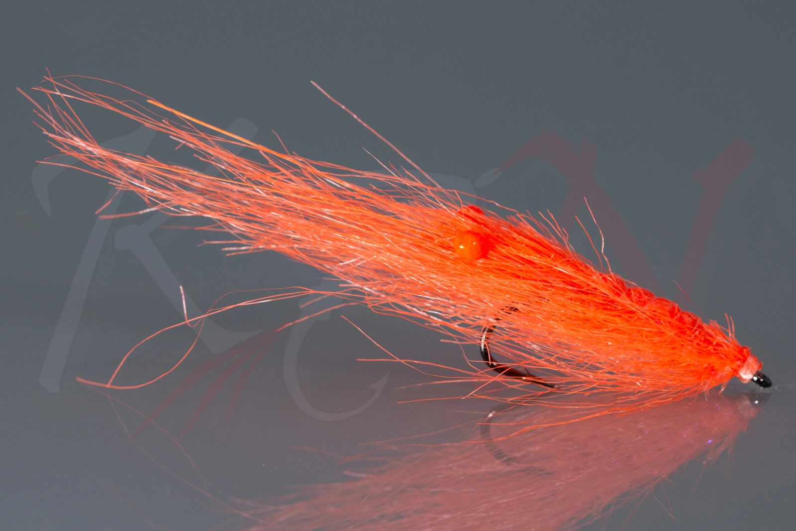 Fluo pomarańczowa krewetka mucha na morską troć - na zimną wodę